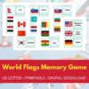 Flags of the World Matching Game Printable - Education Possible